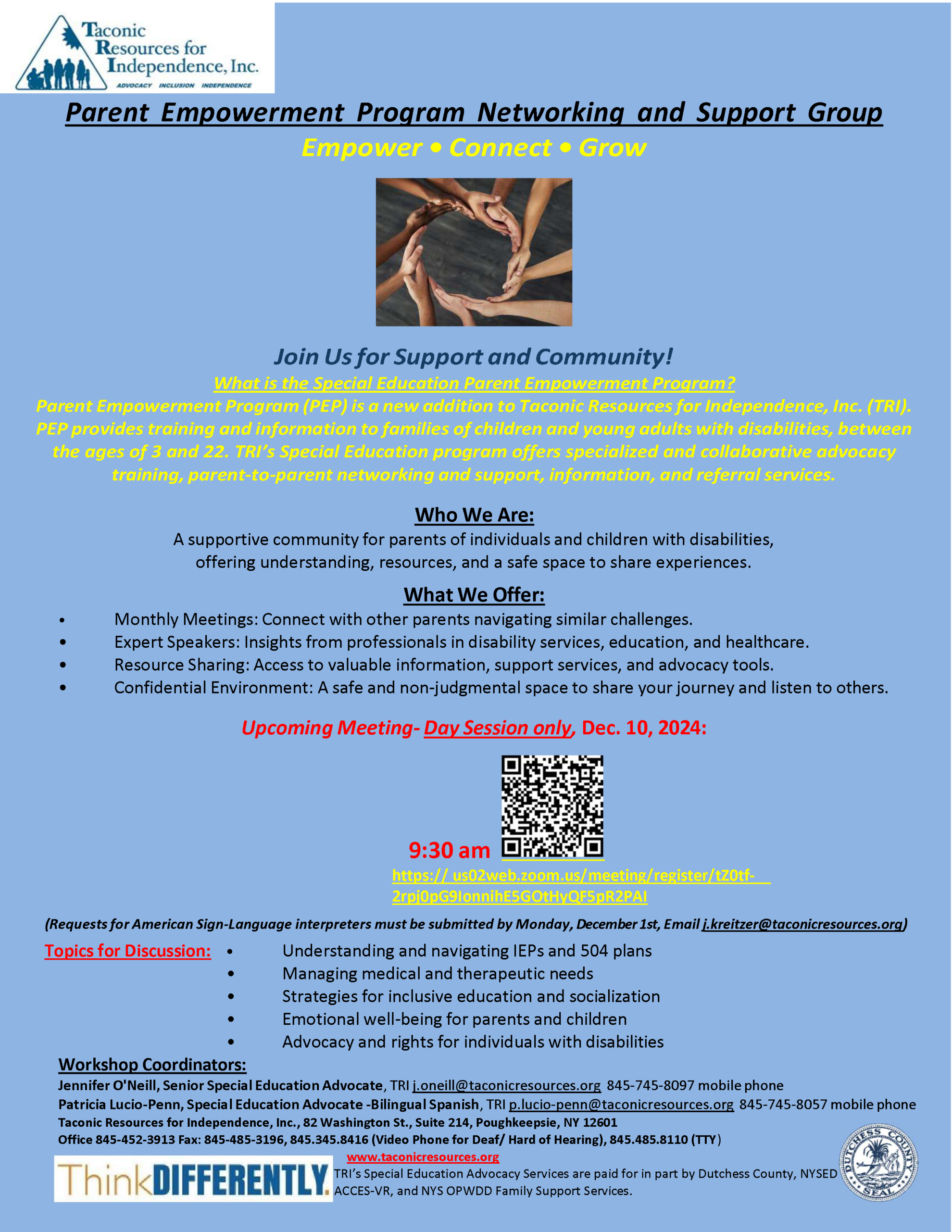 Special Education Advocacy – TACONIC RESOURCES FOR INDEPENDENCE, INC.